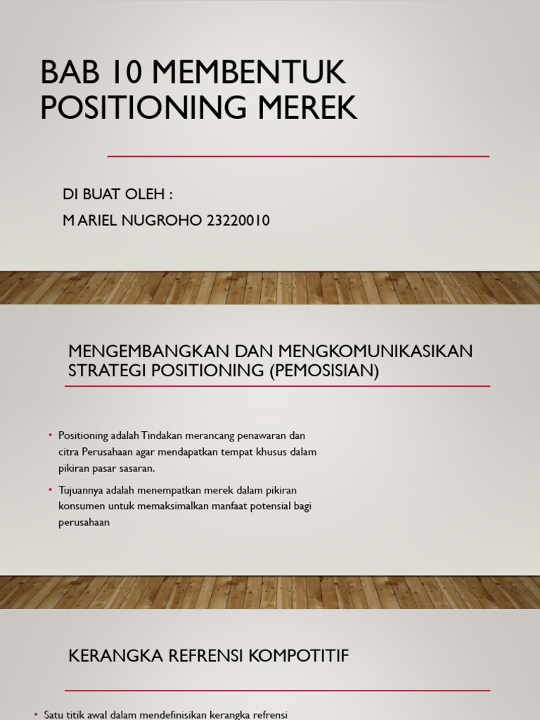 Bab 10 Membentuk Positioning Merek | PDF