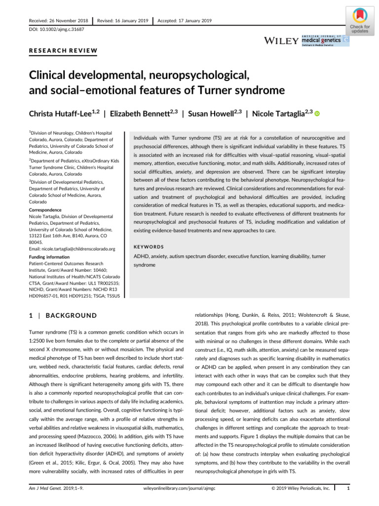 Clinical Developmental, Neuropsychological, and Social-Emotional ...