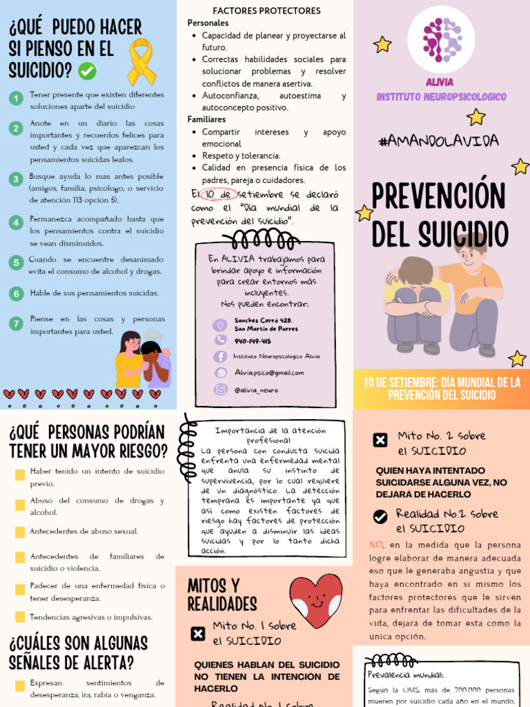 Tríptico de Prevención Del Suicidio | PDF | Suicidio | Conceptos psicologicos