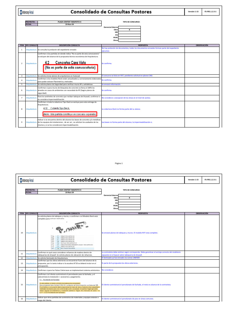 PC - TR - 02 - Consolidado - de - Consultas - y - Respuestas - ARQ IISS | PDF | Póliza de ...