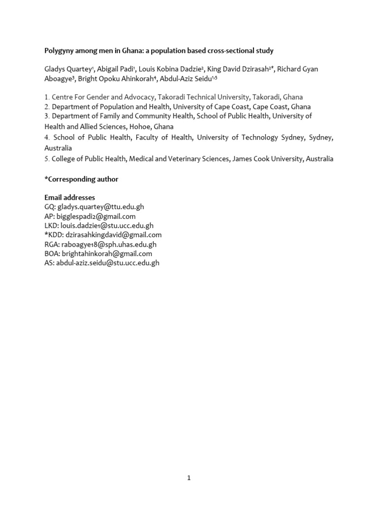 2024 11 19 24317603v1 Full | PDF | Marriage | Polygamy