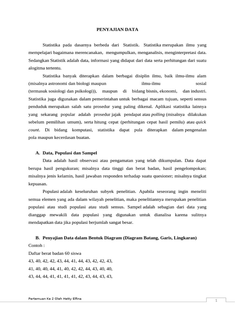 Pertemuan 1 - Penyajian Data | PDF