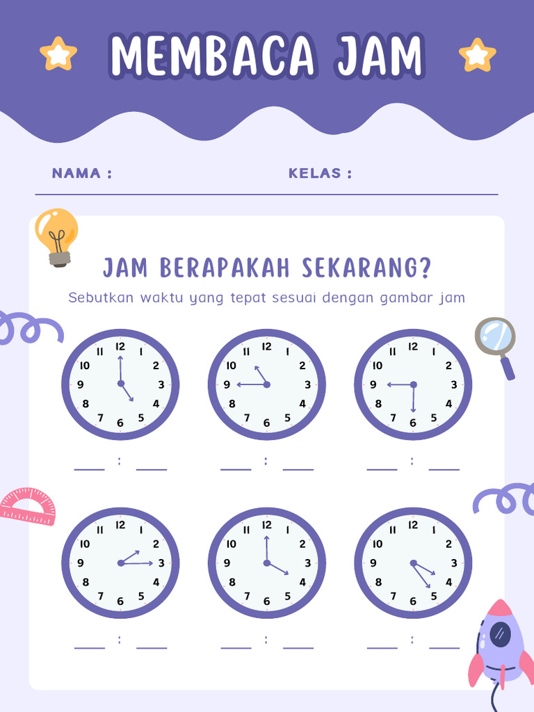 Belajar Membaca Jam untuk Anak | PDF