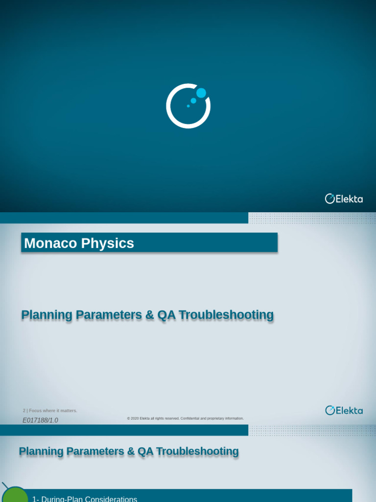 Planning Parameters and QA Troubleshooting | PDF | Radiation Therapy | Information