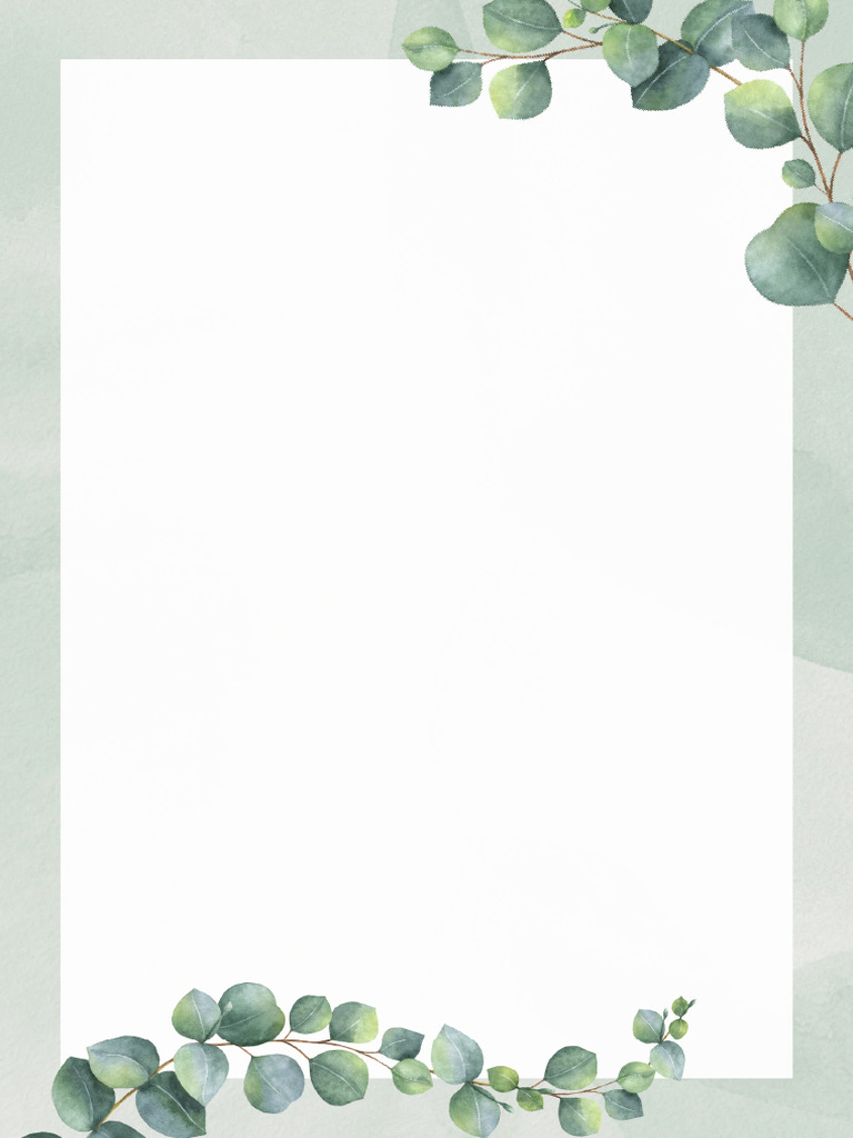 Green White Watercolor Leaf Page Border A3 Poster - 20241130 - 055752 ...