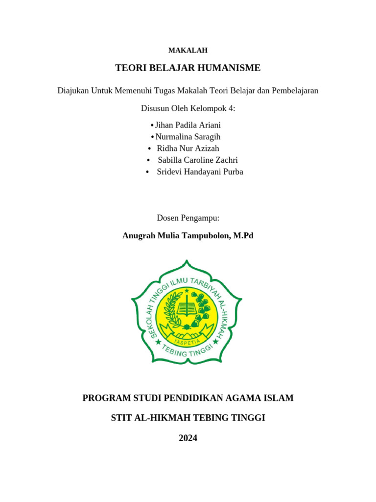 Teori Belajar Humanisme | PDF