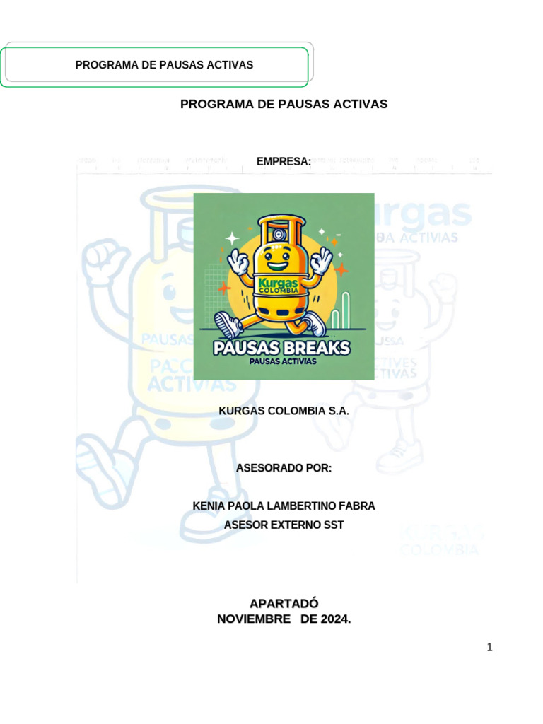 Programa Pausas Activas 2024 - Colombia | PDF | Músculo | Mente