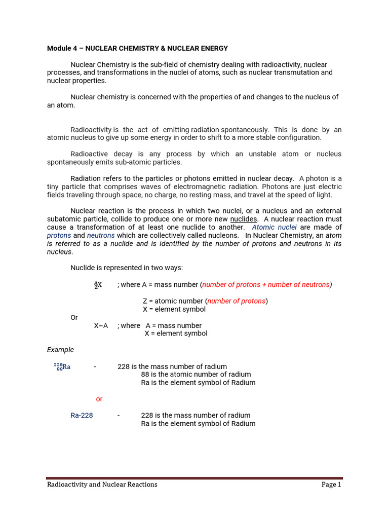 Radioactivity Nuclear Reactions | PDF | Nuclear Physics | Radioactive Decay