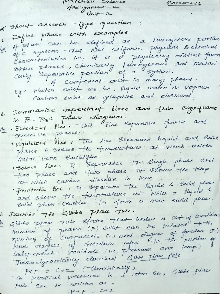 Assignment - 2 Material Science | PDF | Physical Chemistry | Applied And Interdisciplinary Physics
