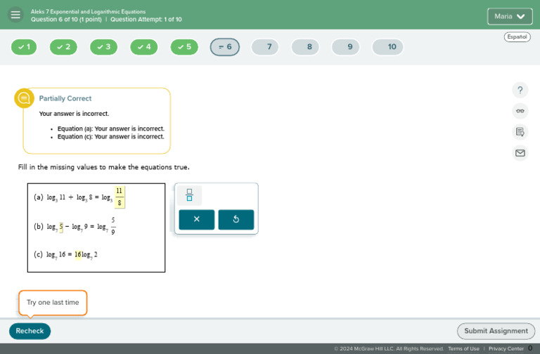 ALEKS - 7 Exponential and Logarithmic Equations | PDF
