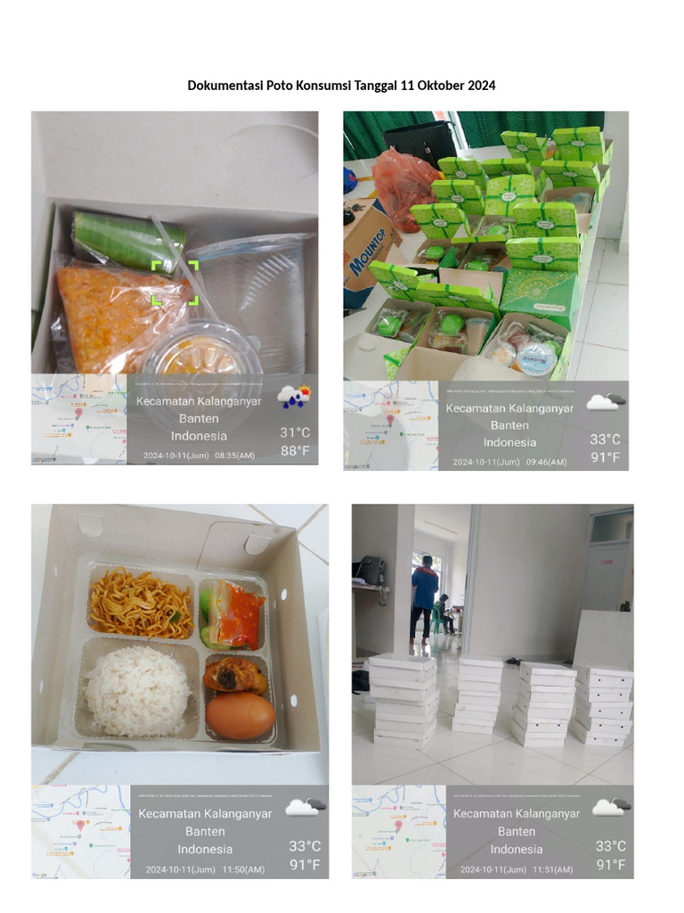 Dokumentasi Poto Konsumsi Tanggal 11 Oktober 2024 | PDF