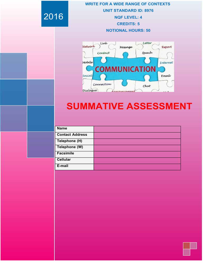 Writing Skills Assessment Guide | PDF | Cognition | Human Communication
