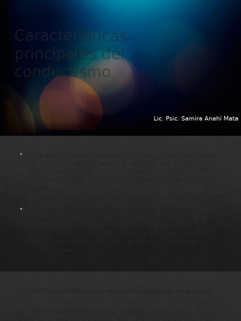 Caracteristicas Principales Del Conductismo | PDF | Behaviorismo ...