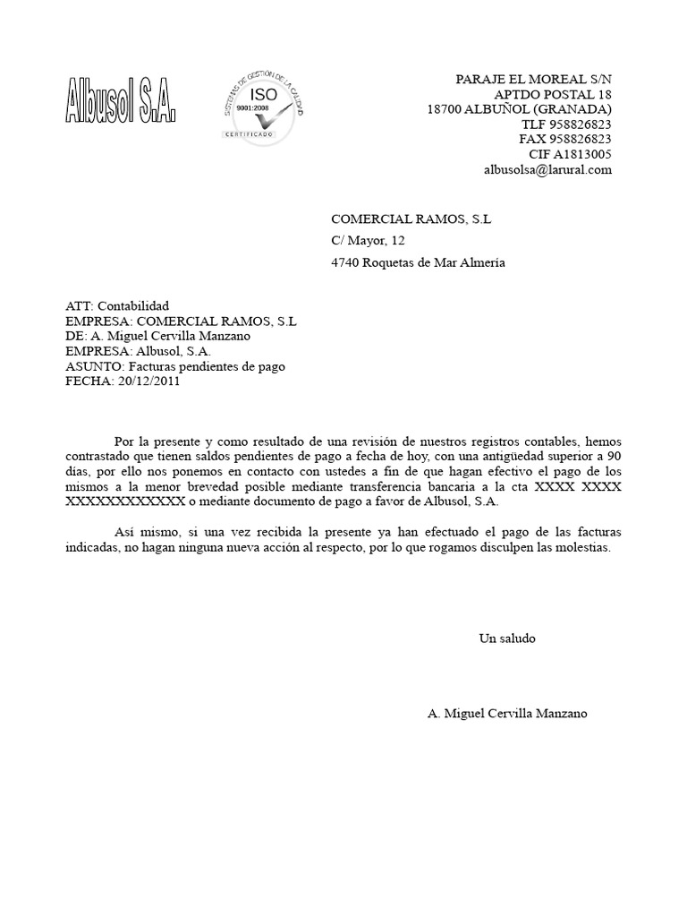 Soluc Carta Albusol | PDF