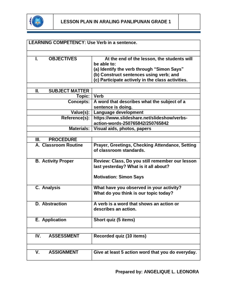 Lesson Plan Format | PDF