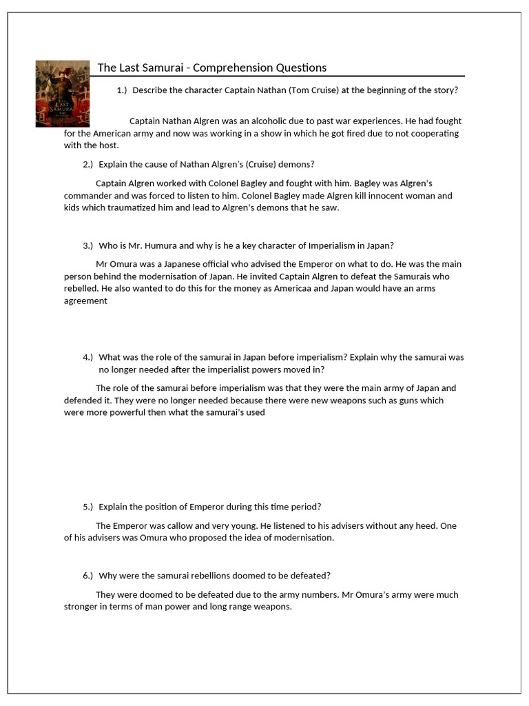 Characters and Themes in The Last Samurai | PDF
