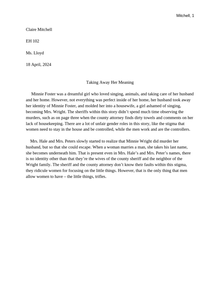 CTE #6 - Trifles | PDF