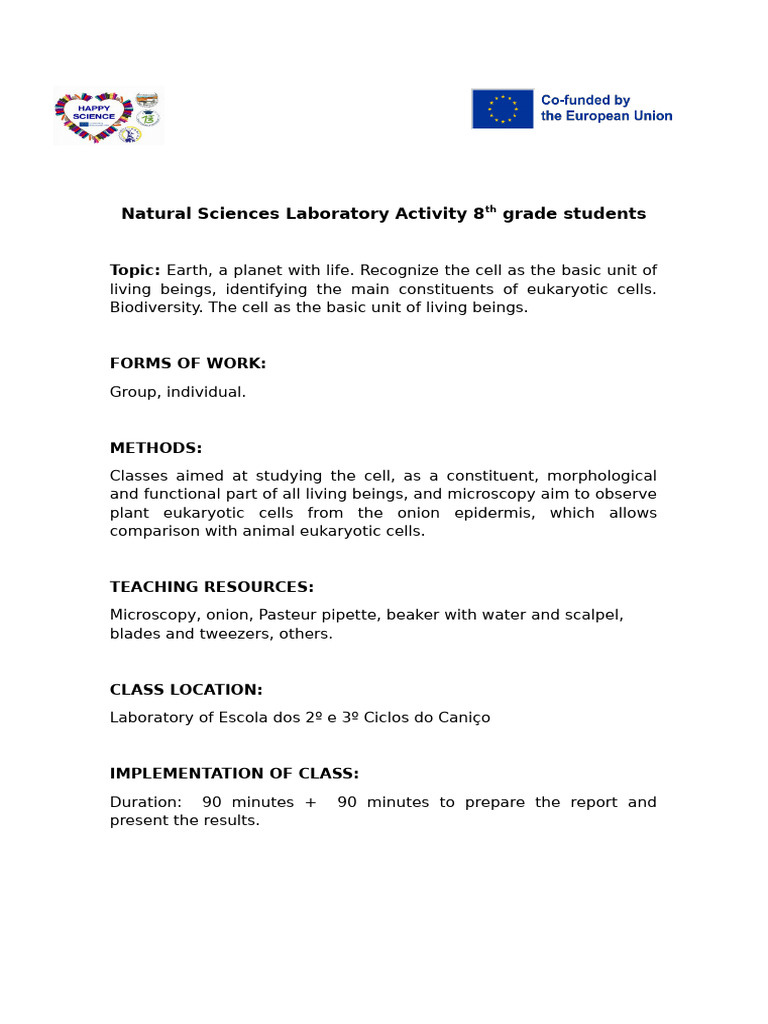 Lesson Plan Science | PDF | Microscopy | Cell (Biology)