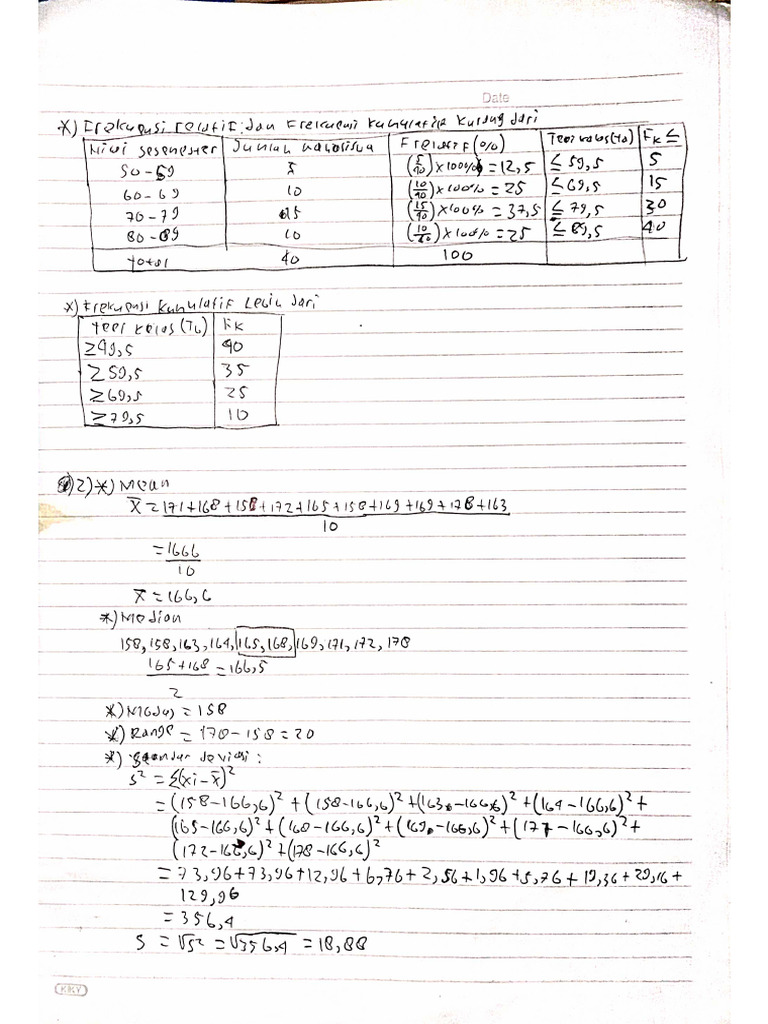 Uas Statistika Rizqih Blegur, Kelas 5D - D4 | PDF