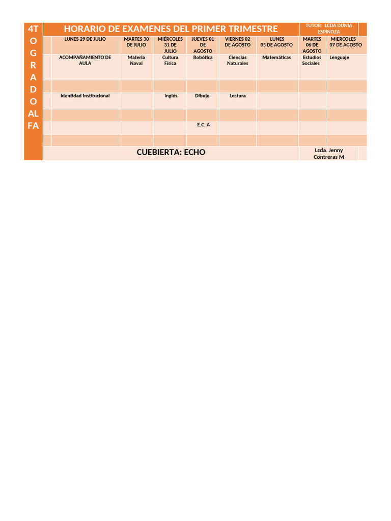 Horario de Examen | PDF