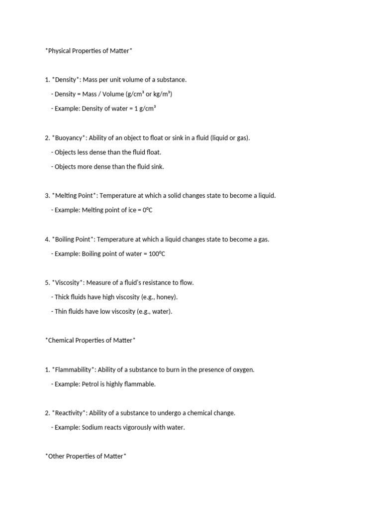 Properties of Matter Explained | PDF