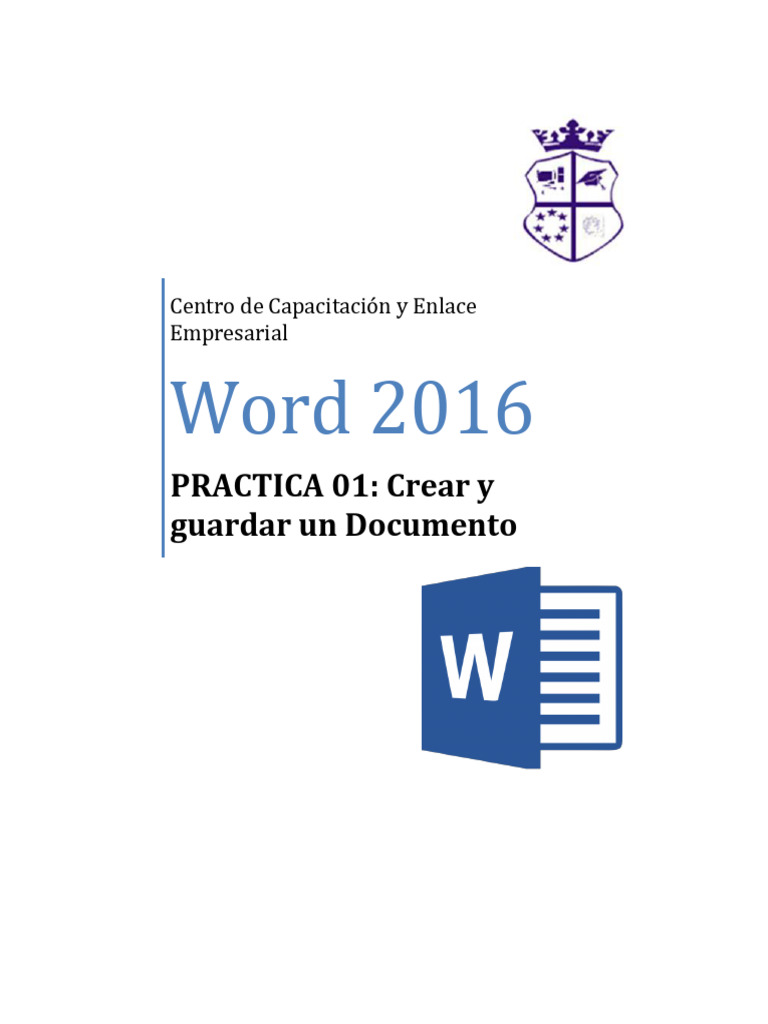 Crear y guardar documentos en Word 2016 | PDF | Microsoft Word | Botón ...
