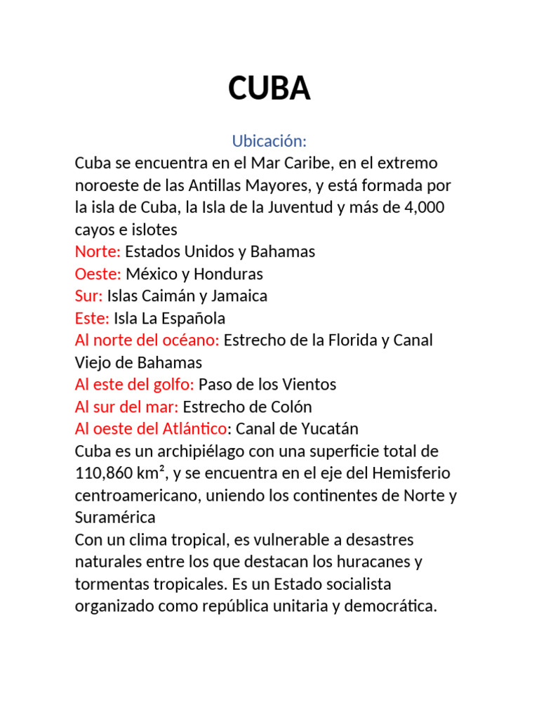 Proyecto CUBA | PDF | Cuba | Puerto
