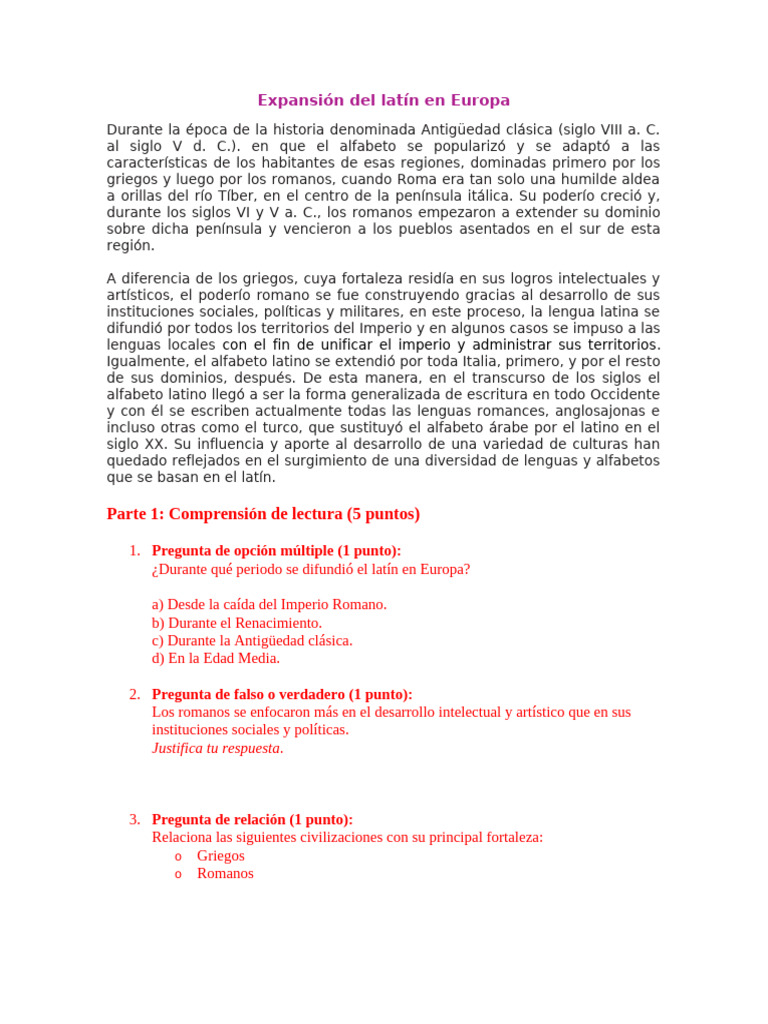 FICHA 2 Expansión Del Latín en Europa | PDF | Eneas | latín