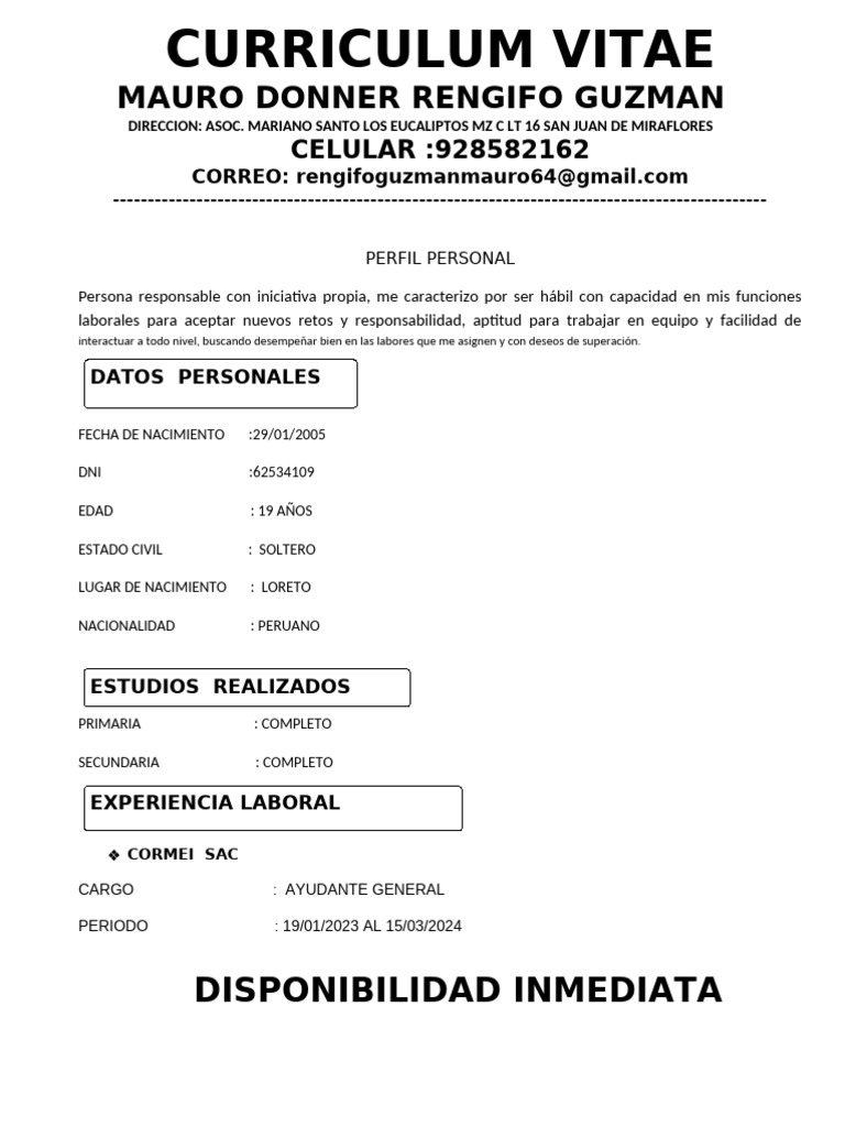 CV de Mauro Donner: Experiencia y Perfil Profesional | PDF