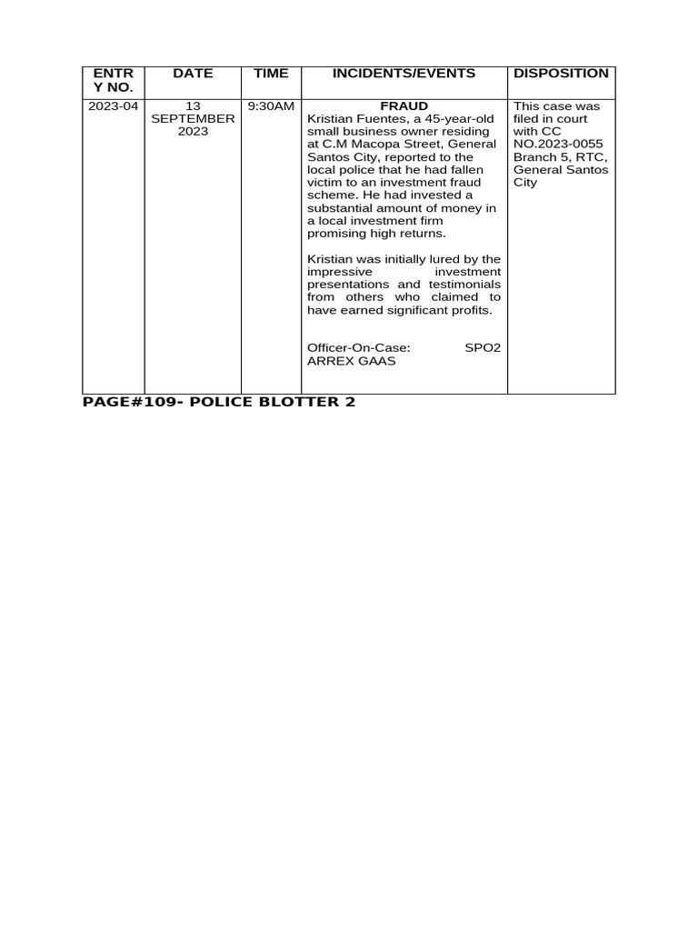 Police Report Fraud | PDF | Fraud | Law Enforcement