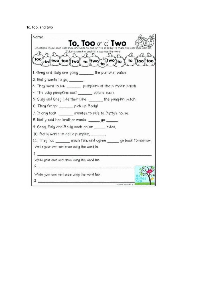 To, Too, and Two | PDF