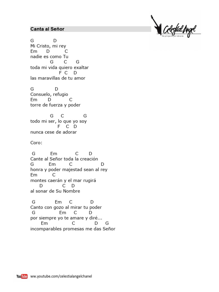 Canta al Señor: Letras y Acordes | PDF