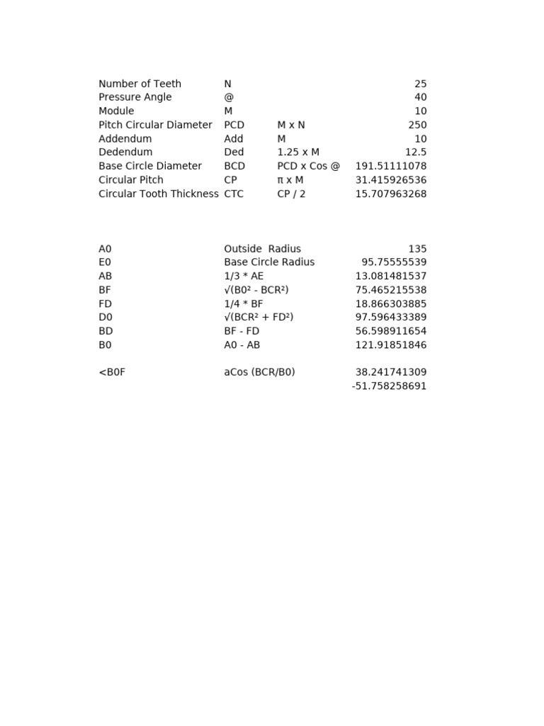Gear Calculation | PDF