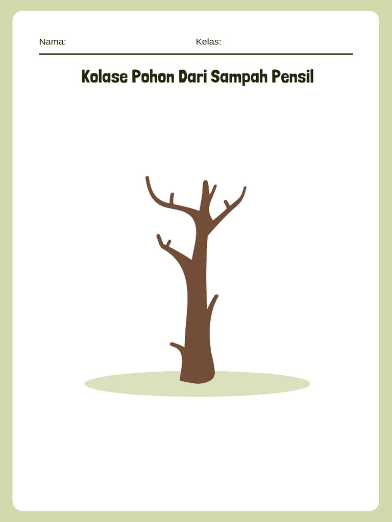 Hijau Ilustrasi Lembar Kerja Mengenal Bagian Pohon | PDF