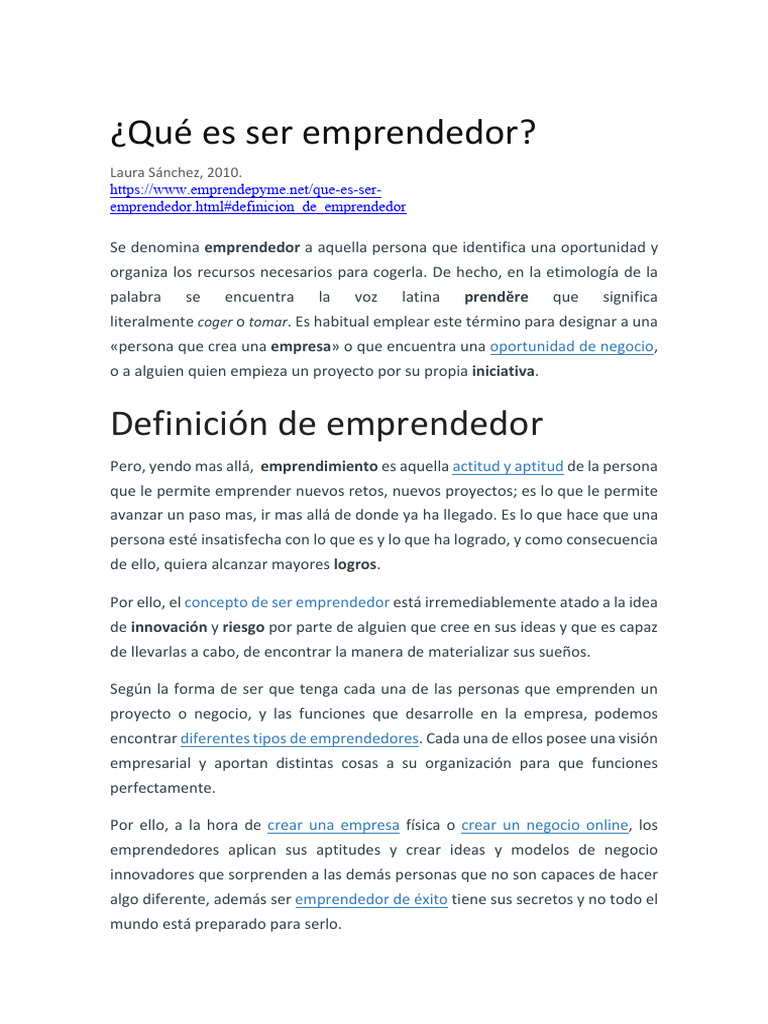 Características del Emprendedor | PDF | Iniciativa empresarial | Creatividad