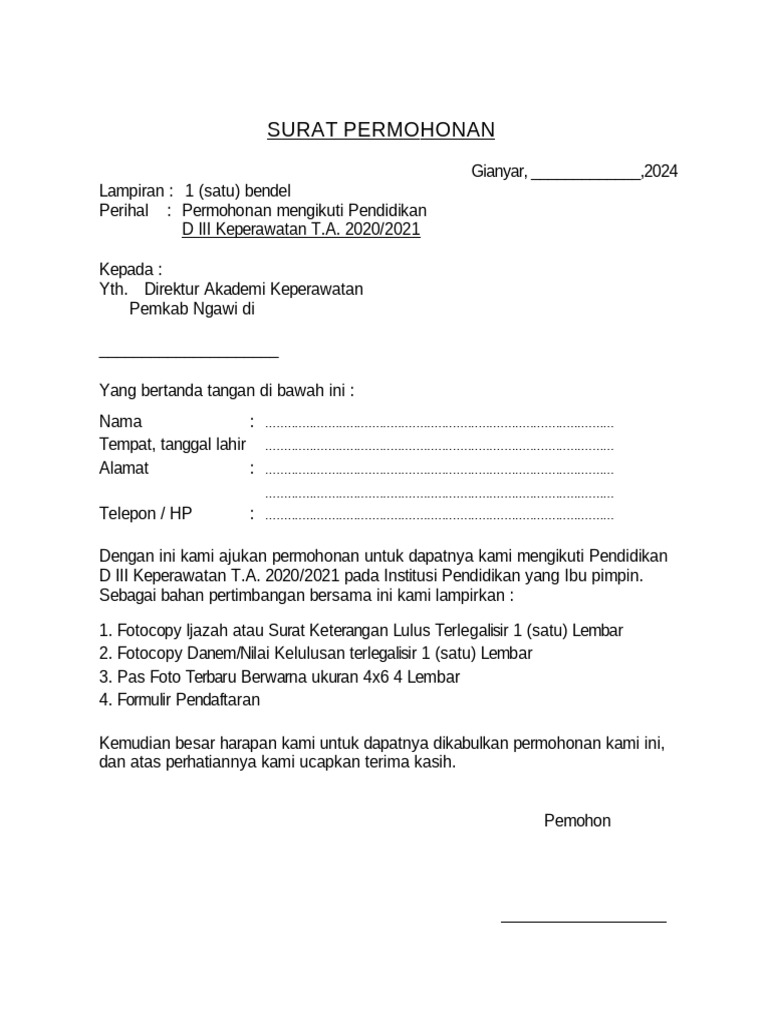 Surat Permohonan | PDF