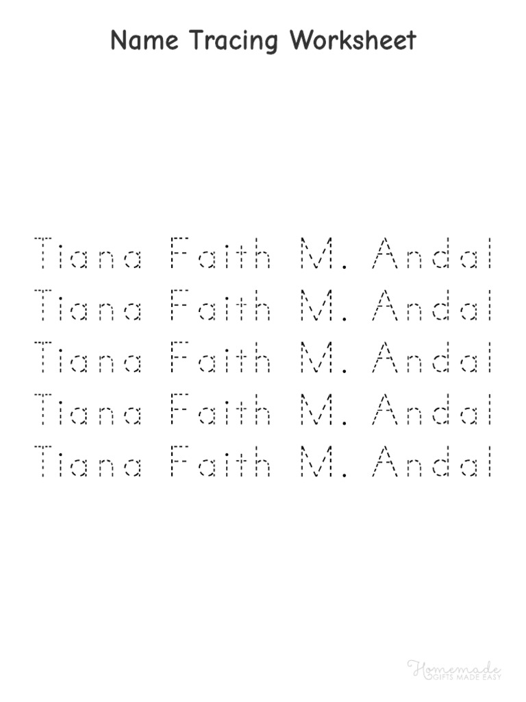 Name Tracing Worksheet | PDF