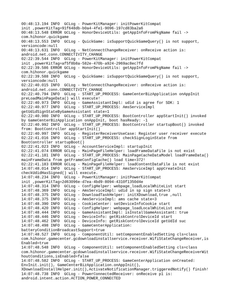 GameCenter Application Log Analysis | PDF | Communications Protocols | Computer Engineering