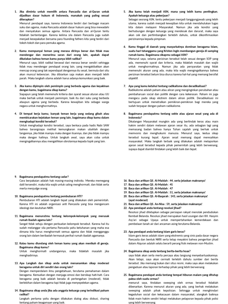 Beberapa Soal Wawancara SKB | PDF