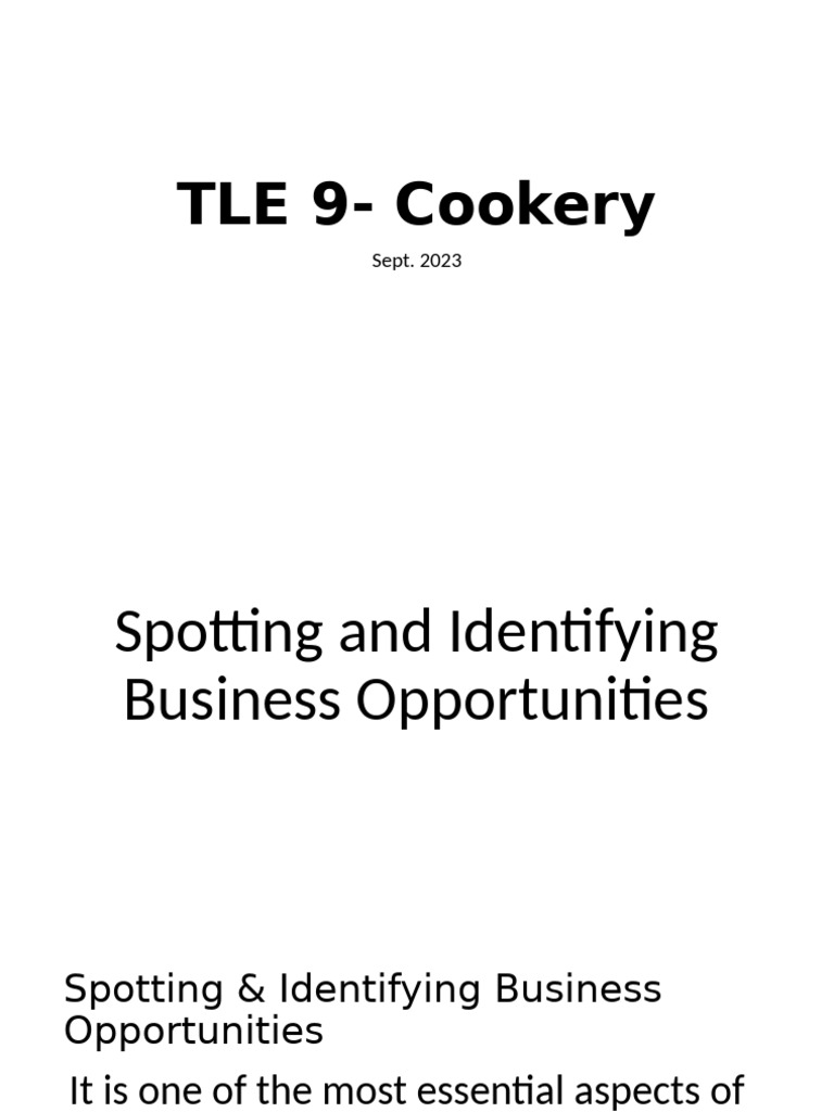 Identifying Business Opportunities Guide | PDF
