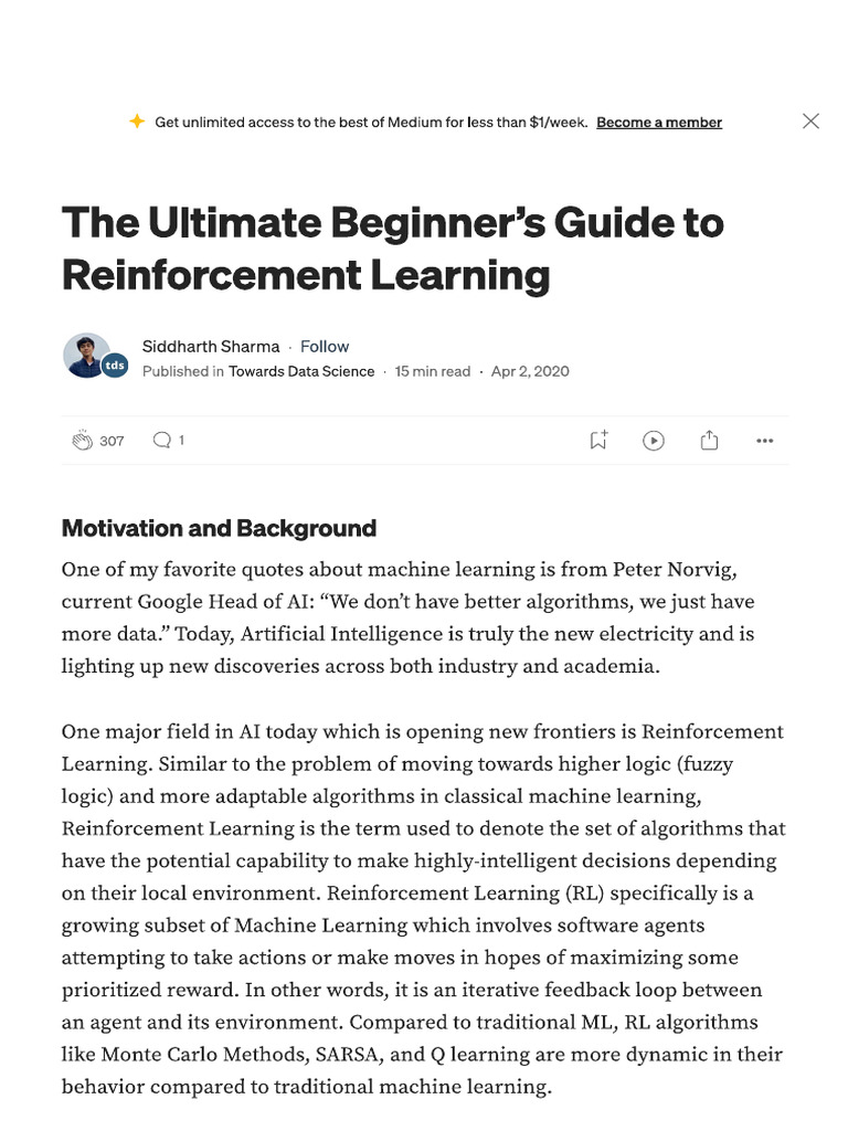 The Ultimate Beginners Guide To Reinforcement Learning 2 | PDF The Ultimate Beginners Guide To Reinforcement Learning 2 | PDF
