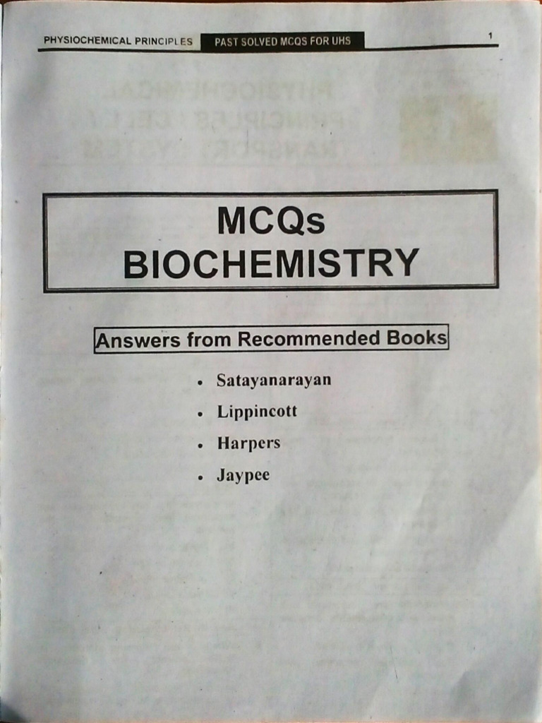 Biochem (Key To Uhs) | PDF