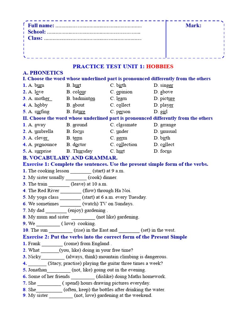 Unit - 1 | PDF | Hobbies