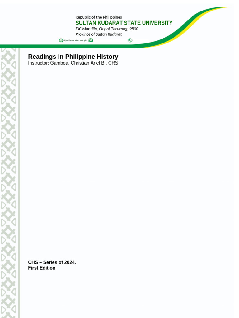 Philippine History Course Overview | PDF | President Of The Philippines ...