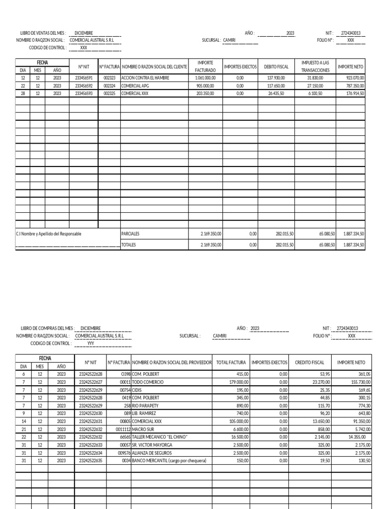 LIBRO DE COMPRA Y VENTAS | PDF | Bancario | Servicios financieros