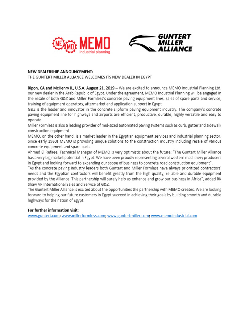 Memo & Guntert Miller Alliance | PDF