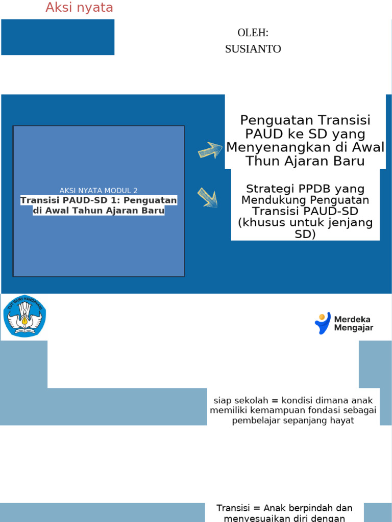 Aksi Nyata Topik 1 Penguatan Transisi Paud Ke SD | PDF Aksi Nyata Topik 1 Penguatan Transisi Paud Ke SD | PDF