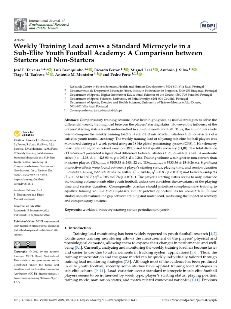 Weekly Training Load Across A Standard M | PDF | Metrology