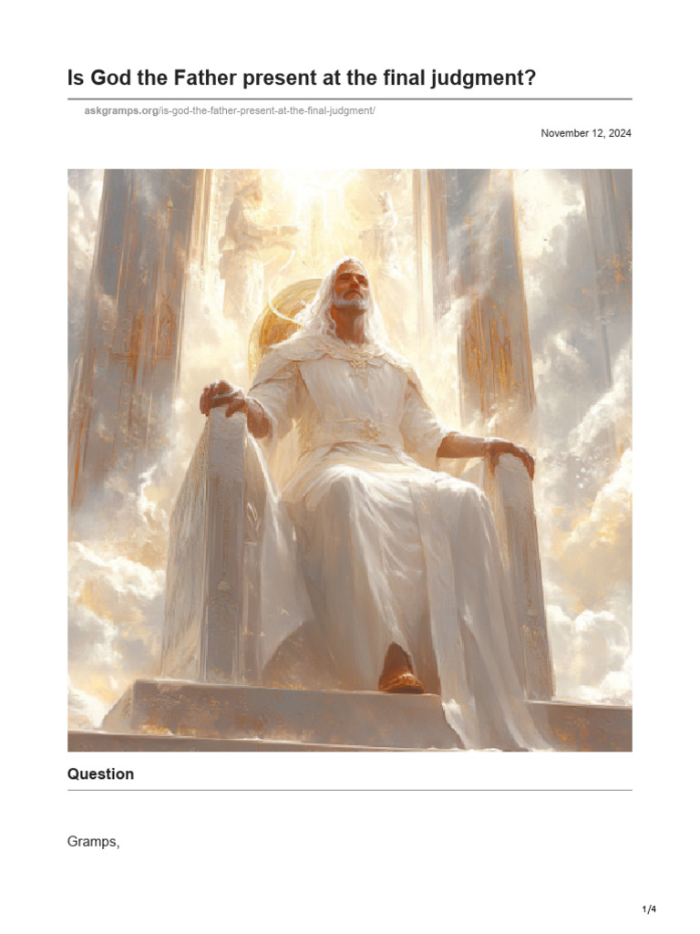 Is God The Father Present at The Final Judgment | PDF | Last Judgment ...