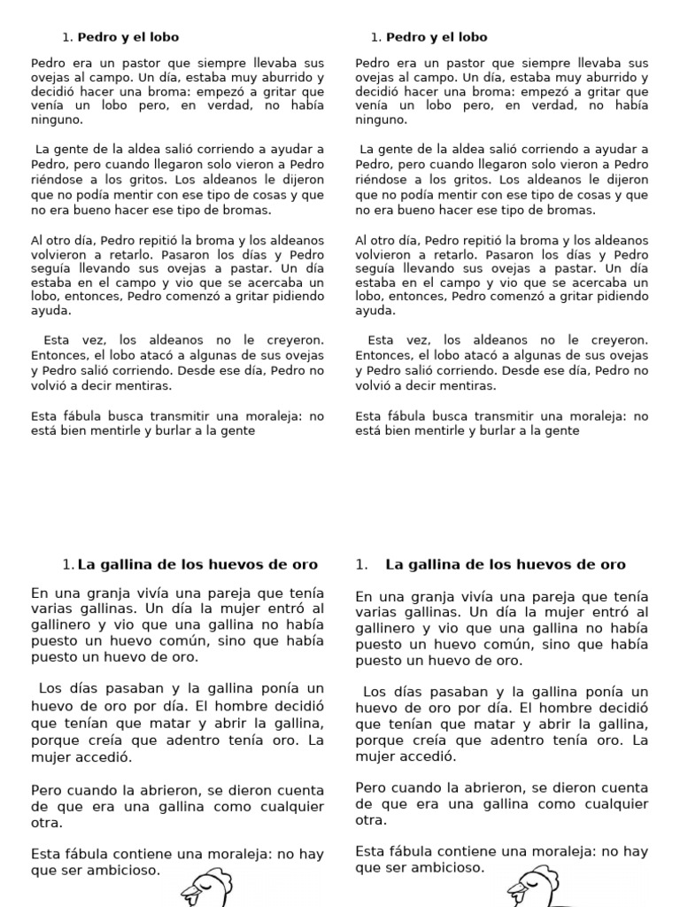 Pedro y El Lobo | PDF | Pollo